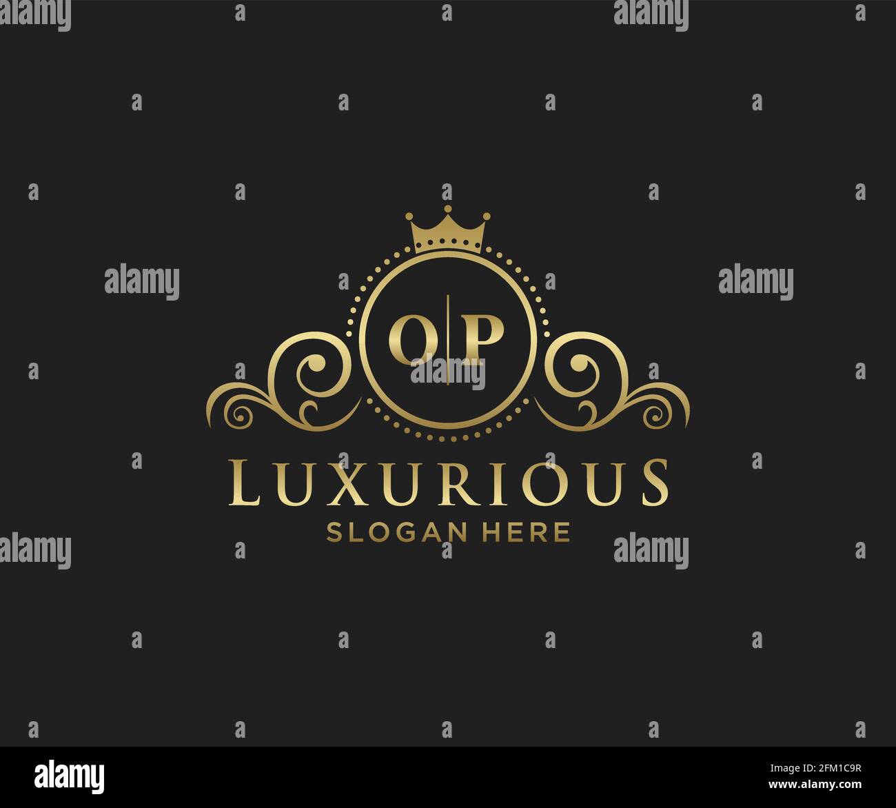 OP Letter Royal Luxury Logo template in vector art for Restaurant ...
