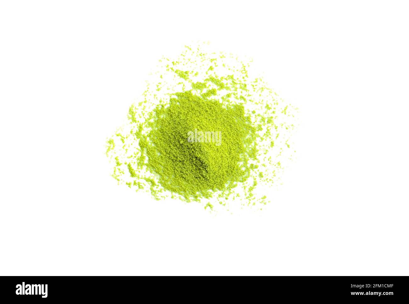 Powdered matcha green tea isolated on white Stock Photo - Alamy