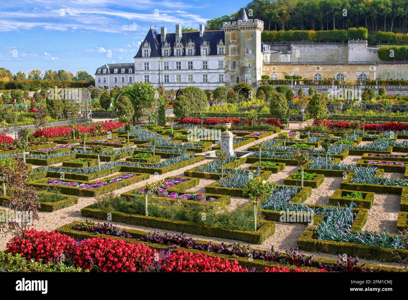 Castle and gardens of Villandry, Loire valley Stock Photo - Alamy