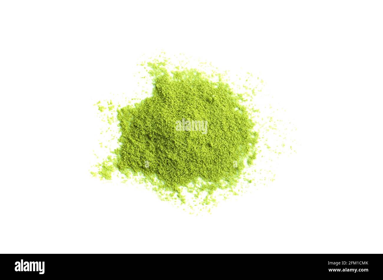 Powdered matcha green tea isolated on white Stock Photo - Alamy