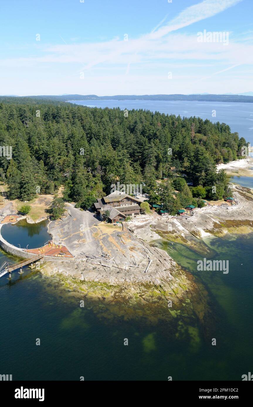 Aerial photograph of Yellow Point Lodge, Yellow Point, Vancouver Island ...
