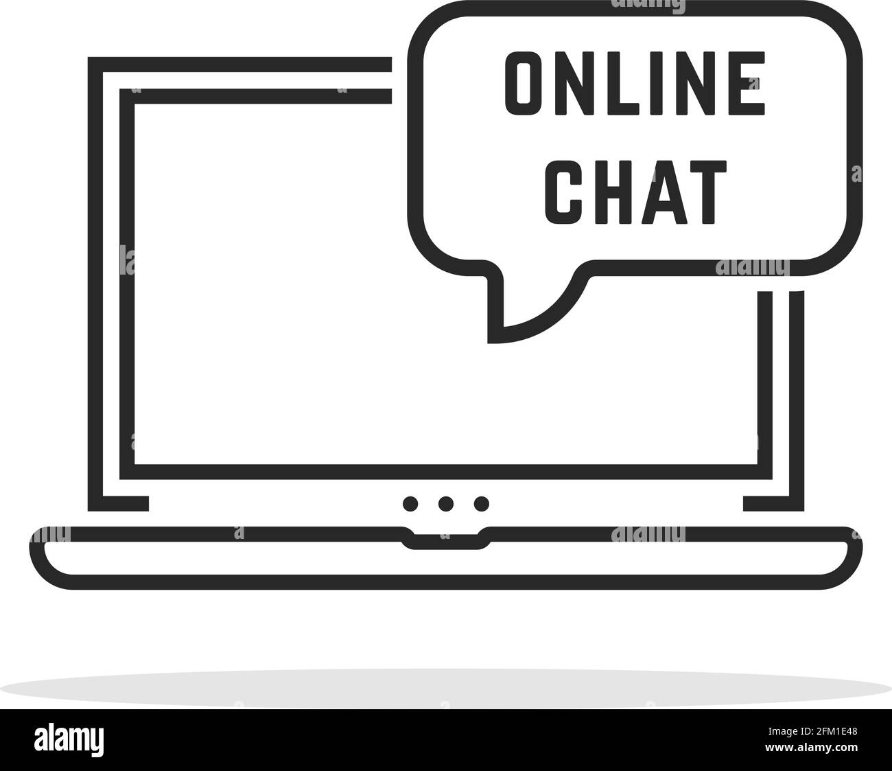 Laptop video chat icon Black and White Stock Photos & Images - Alamy