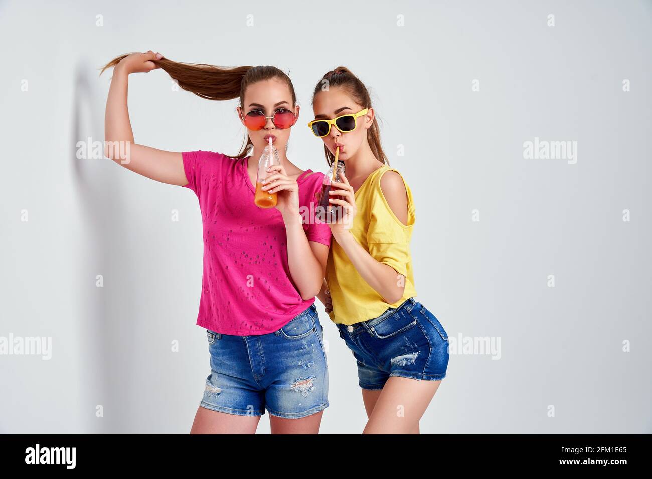 Close-up portrait of two person nice cute cool fascinating lovely ...