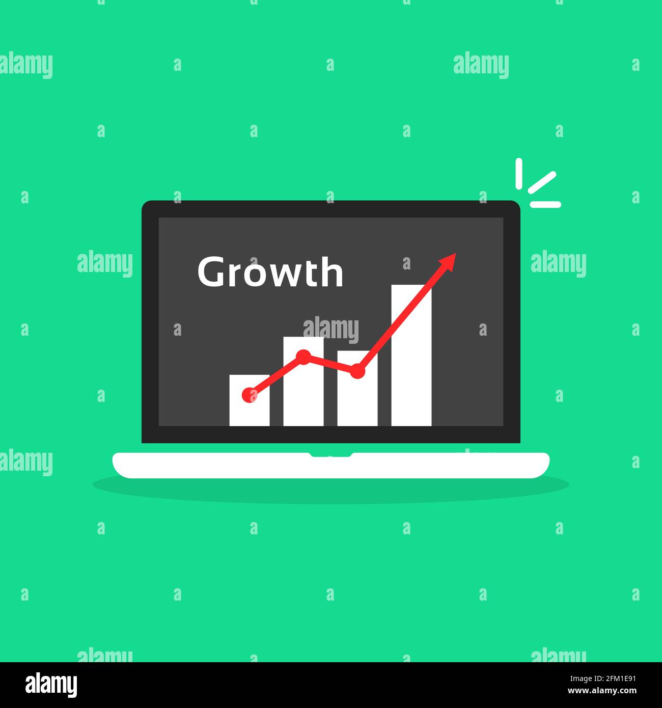 statistic graph in cartoon laptop like growth Stock Vector Image & Art ...