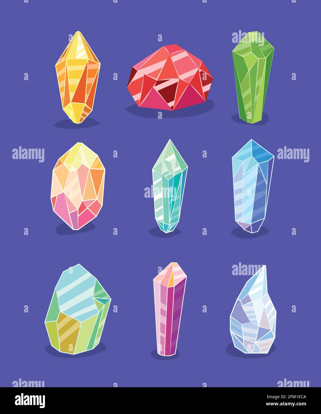crystals icons set Stock Vector Image & Art - Alamy