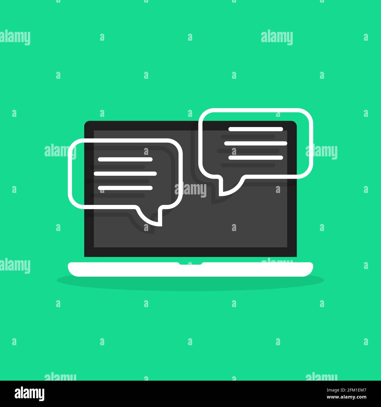 online chatting in cartoon laptop Stock Vector Image & Art - Alamy
