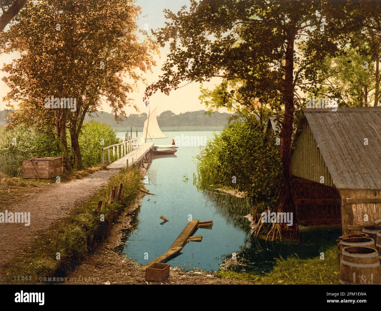 Ormesby Broad and the Staithe, Ormesby St Michael, Norfolk circa 1890 ...