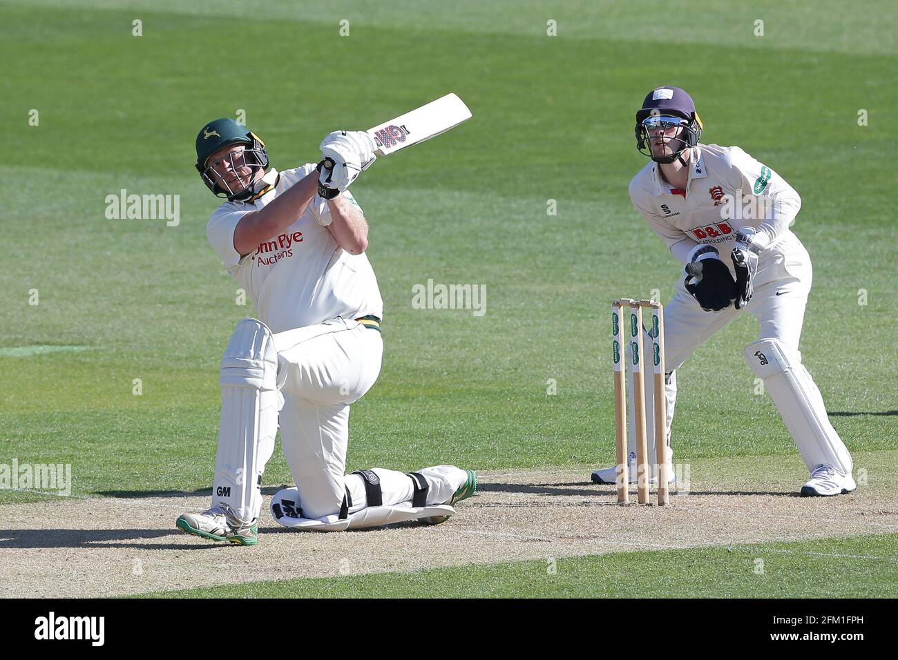 Luke Fletcher hits 6 runs for Notts during Essex CCC vs Nottinghamshire ...