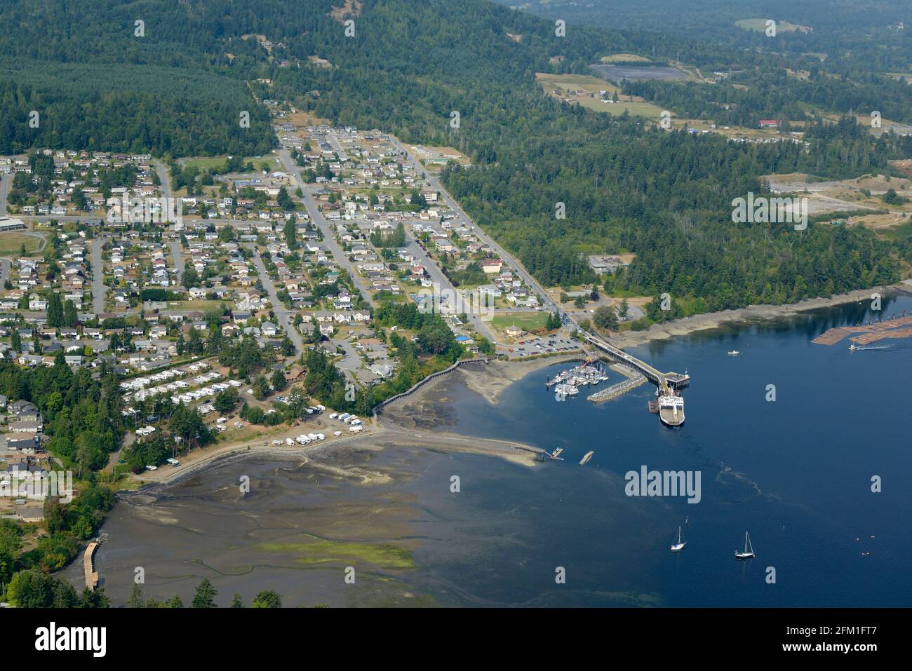 Aerial photograph of Crofton and the Howe Sound Queen at the Crofton ...