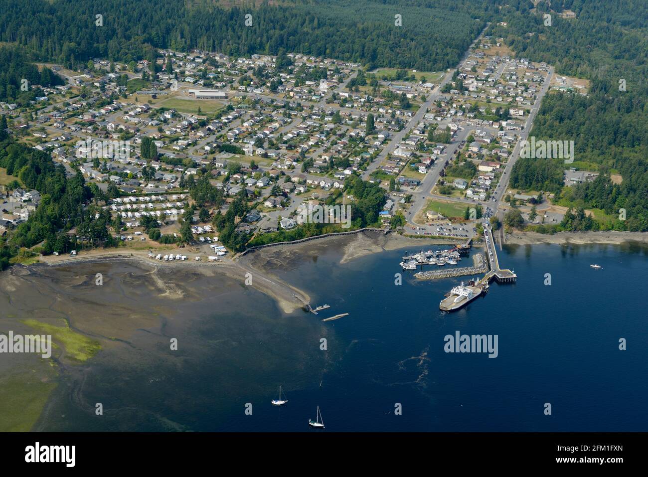 Aerial photograph of Crofton and the Howe Sound Queen at the Crofton BC ...