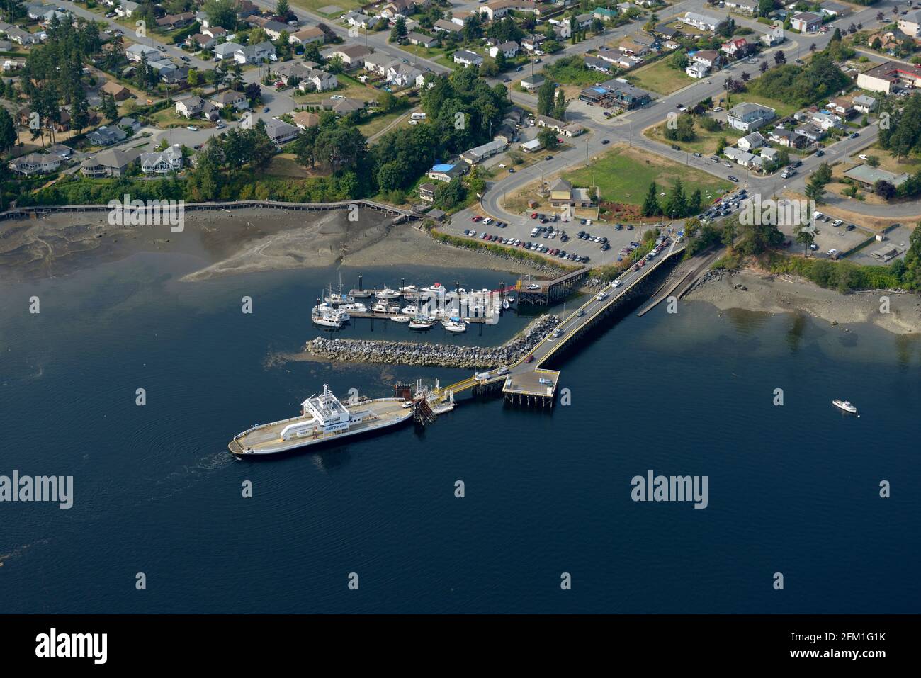Aerial photo of the BC Ferry, Howe Sound Queen at the Crofton Ferry ...