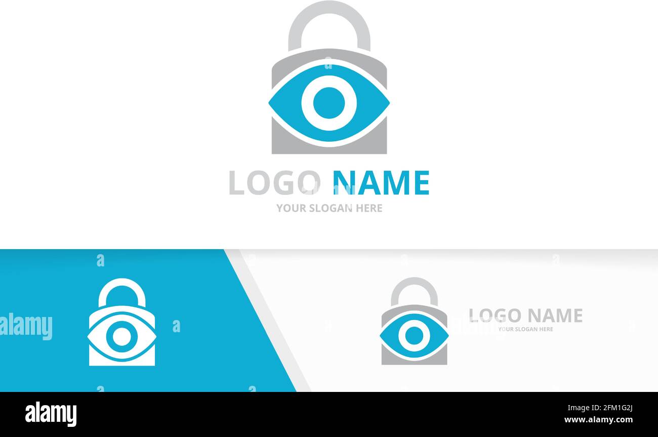 Vector eye and lock logo combination. Unique safe vision logotype ...