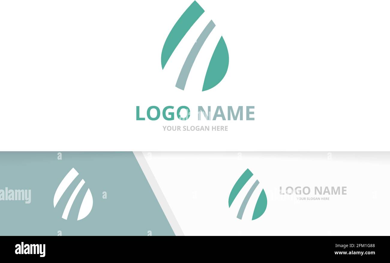 Vector aqua logo combination. Unique water drop logotype design ...