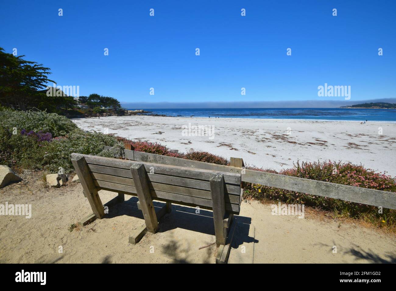 Landscape with panoramic view of Carmel-by-the-Sea Beach in Monterey ...