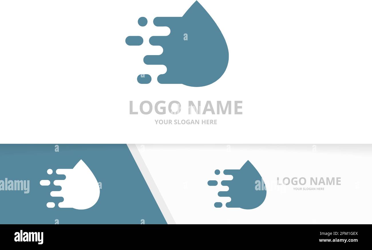 Fast water drop logo combination. Unique quick oil logotype design ...