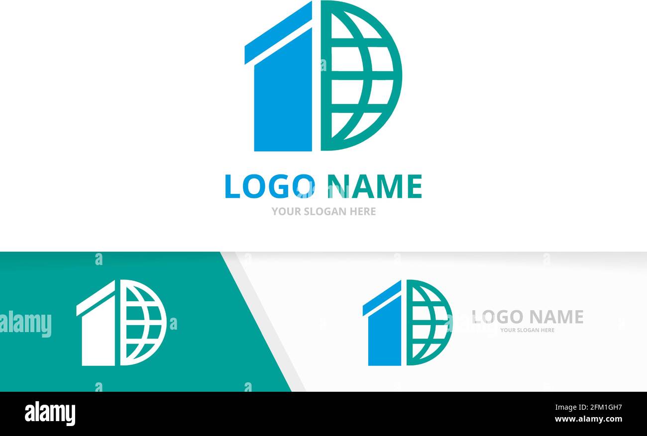 Real estate and earth logo combination. House and world logotype design ...