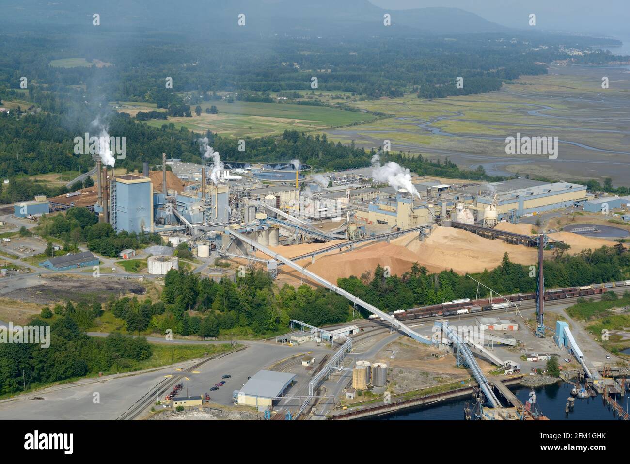 Aerial of pulp and paper mill hi-res stock photography and images - Alamy