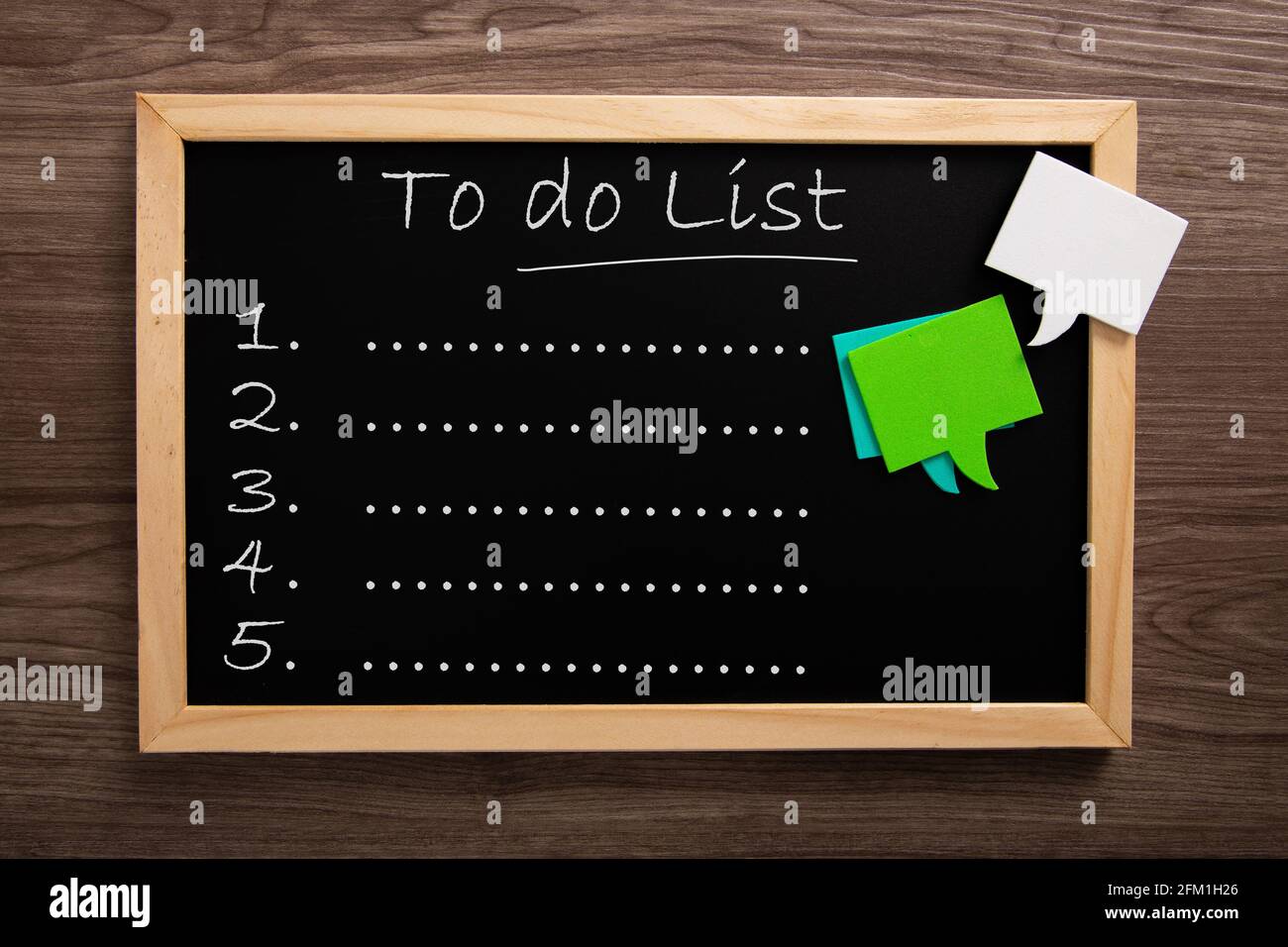 Chalkboard On The Wooden Table Written To Do List. Copy space Stock ...