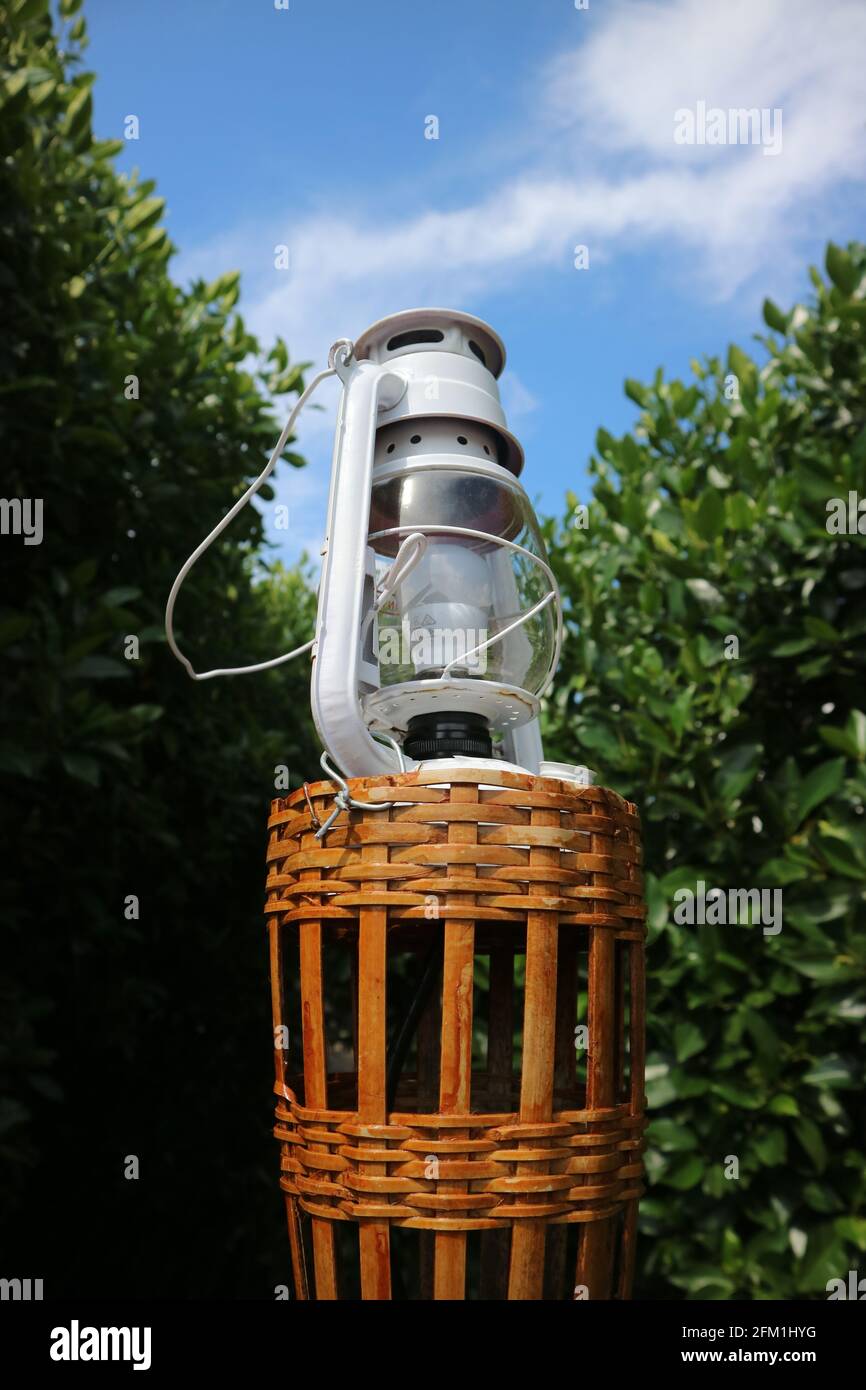 The old white lantern photo Stock Photo - Alamy