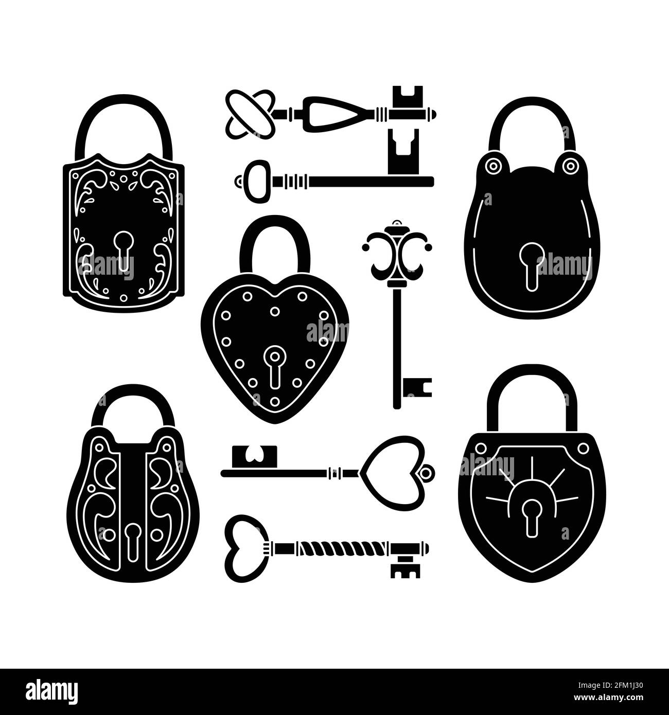 Vector set with retro keys and locks Stock Vector Image & Art - Alamy