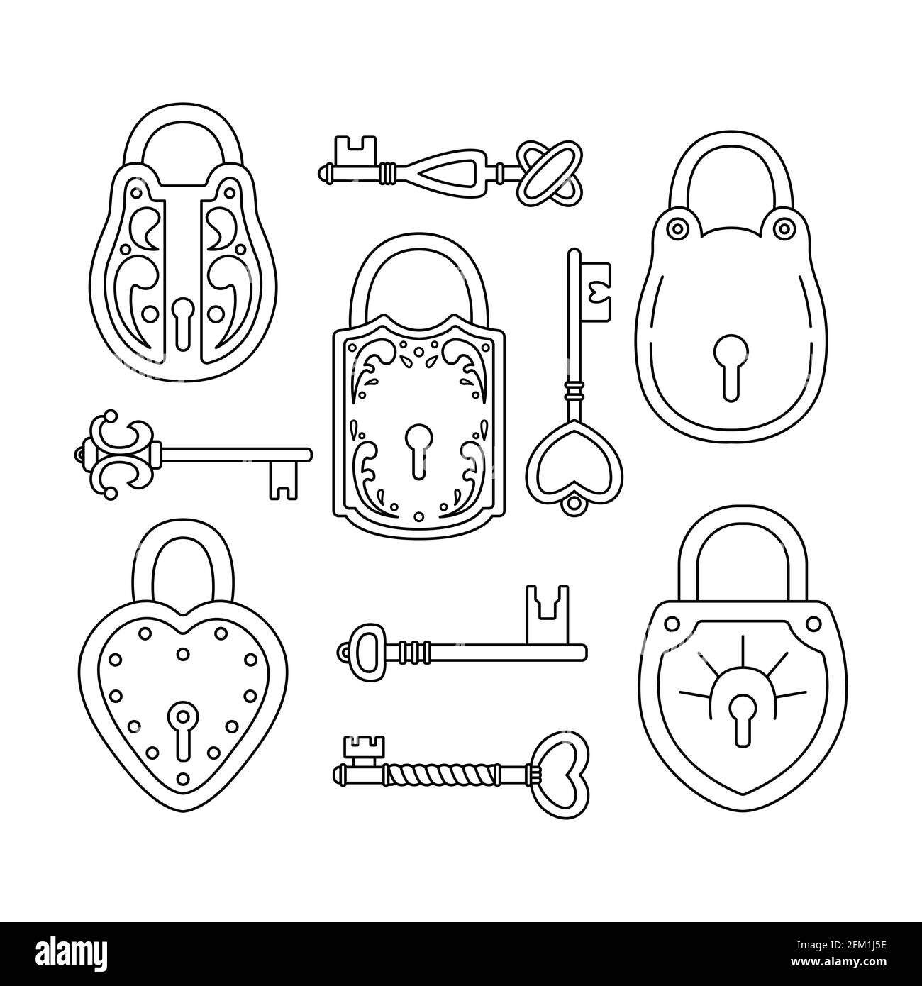 Vector set with retro keys and locks Stock Vector Image & Art - Alamy