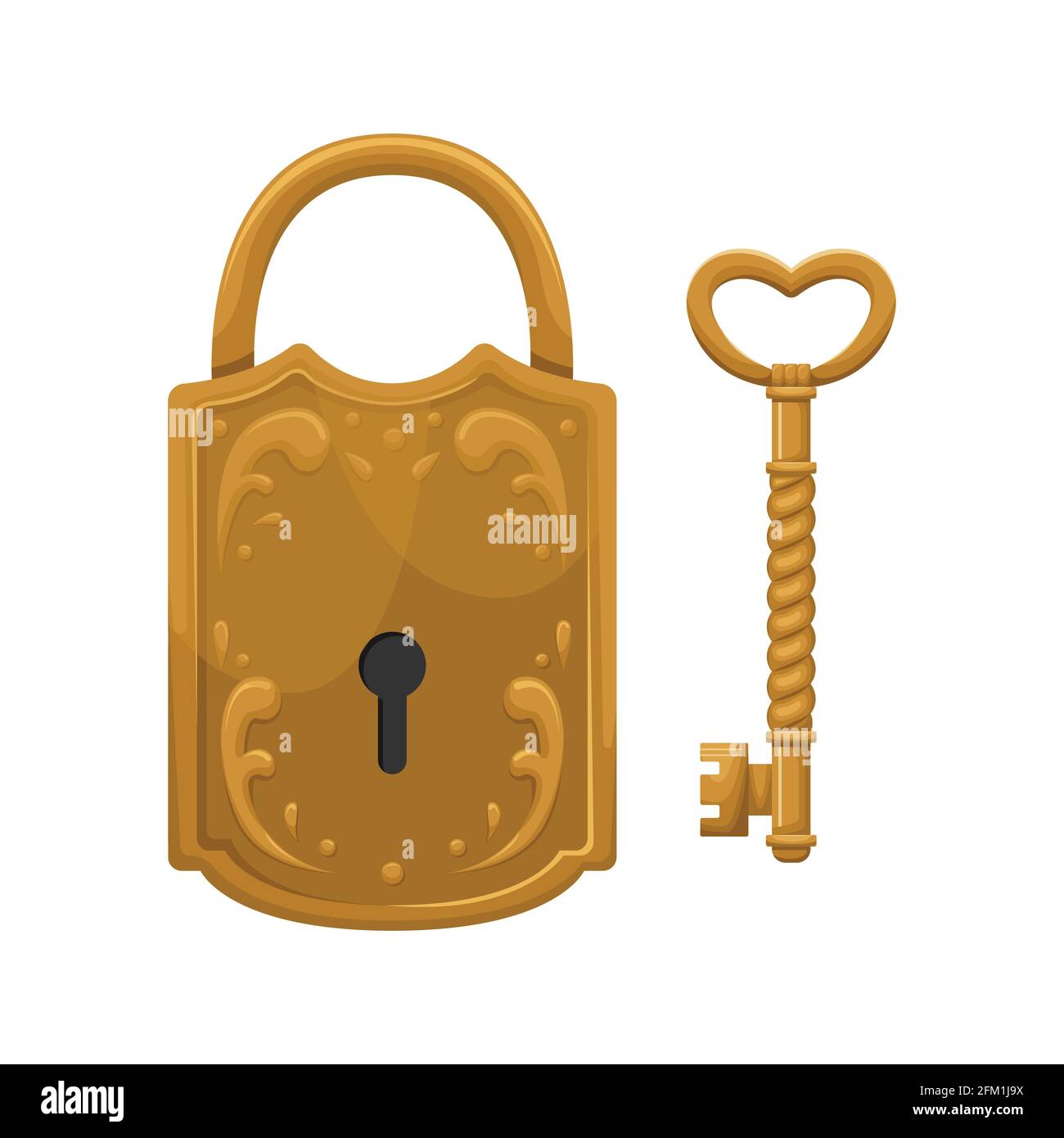 Vector illustration of retro key and lock Stock Vector Image & Art - Alamy