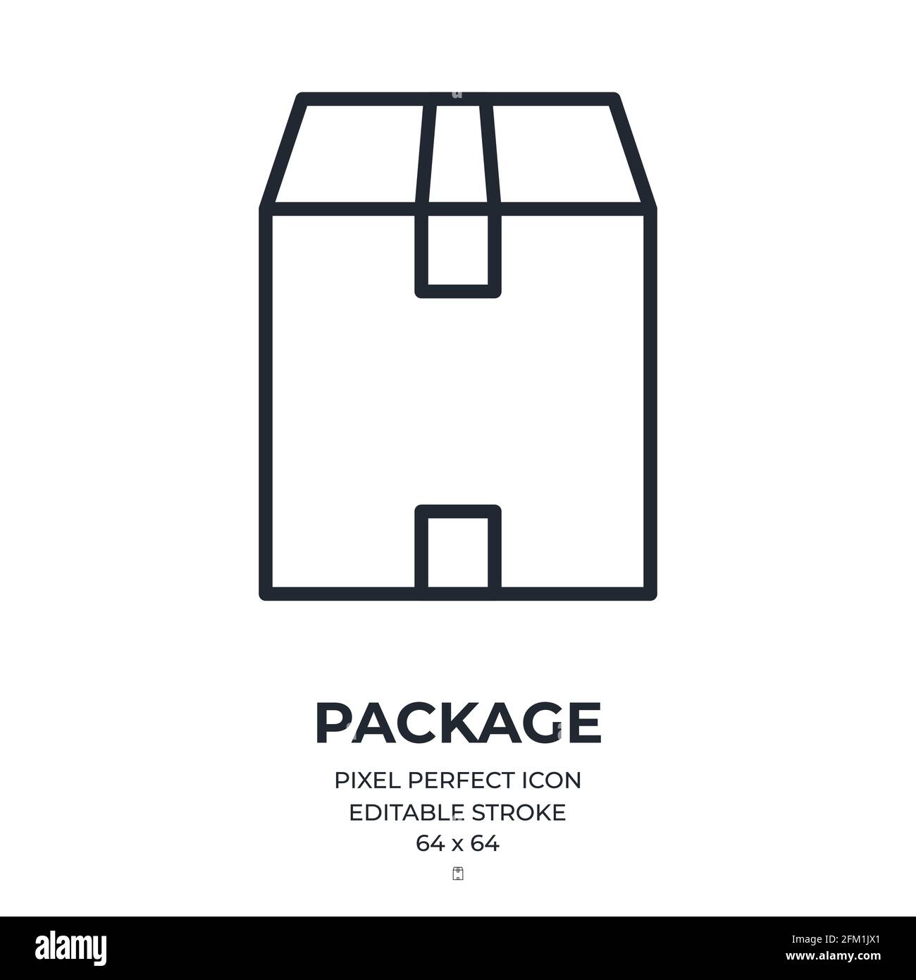 Package editable stroke outline icon isolated on white background flat ...