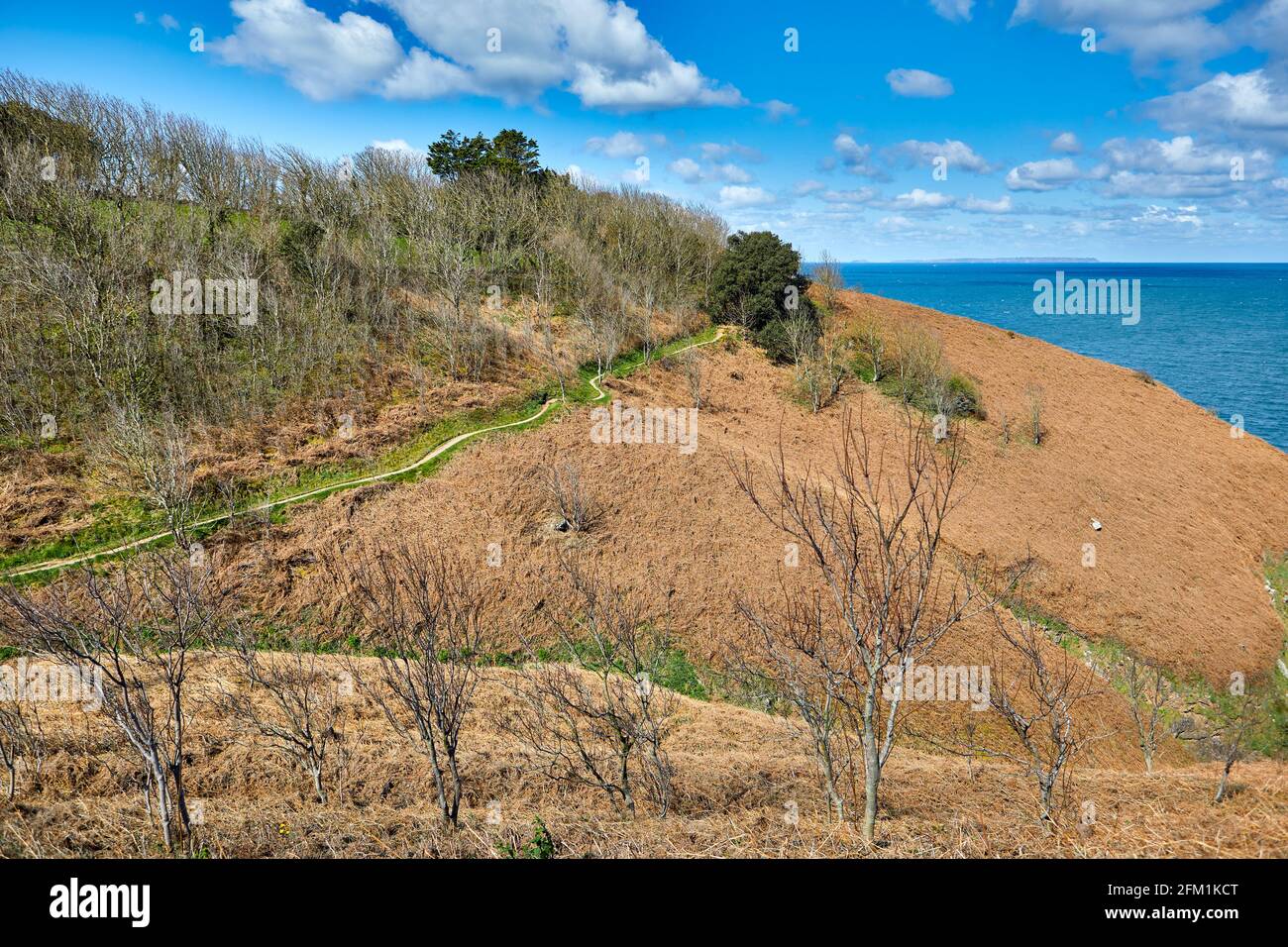 image of the North Coast of Jersey, Channel Islands with a coastal ...