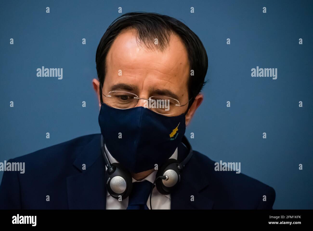 RIGA, LATVIA. 5th May 2021. Nikos Christodoulides (at photo), Cyprus ...