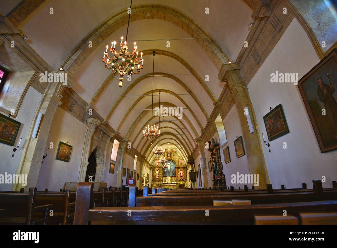 Interior view of Mission San Carlos Borromeo de Carmelo, a National ...