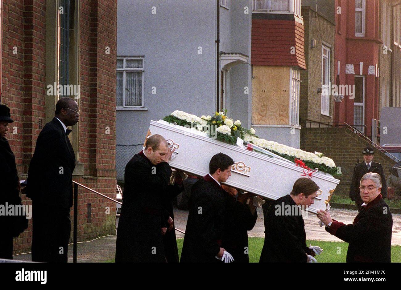 Damilola Taylors coffin arrives at all saints church Stock Photo - Alamy