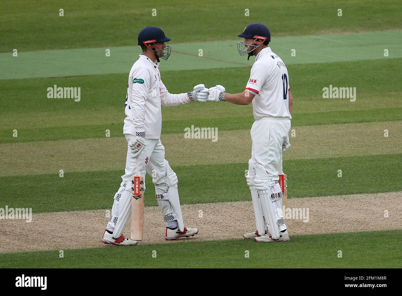 Nick Browne (R) and Sir Alastair Cook of Essex during Hampshire CCC vs ...
