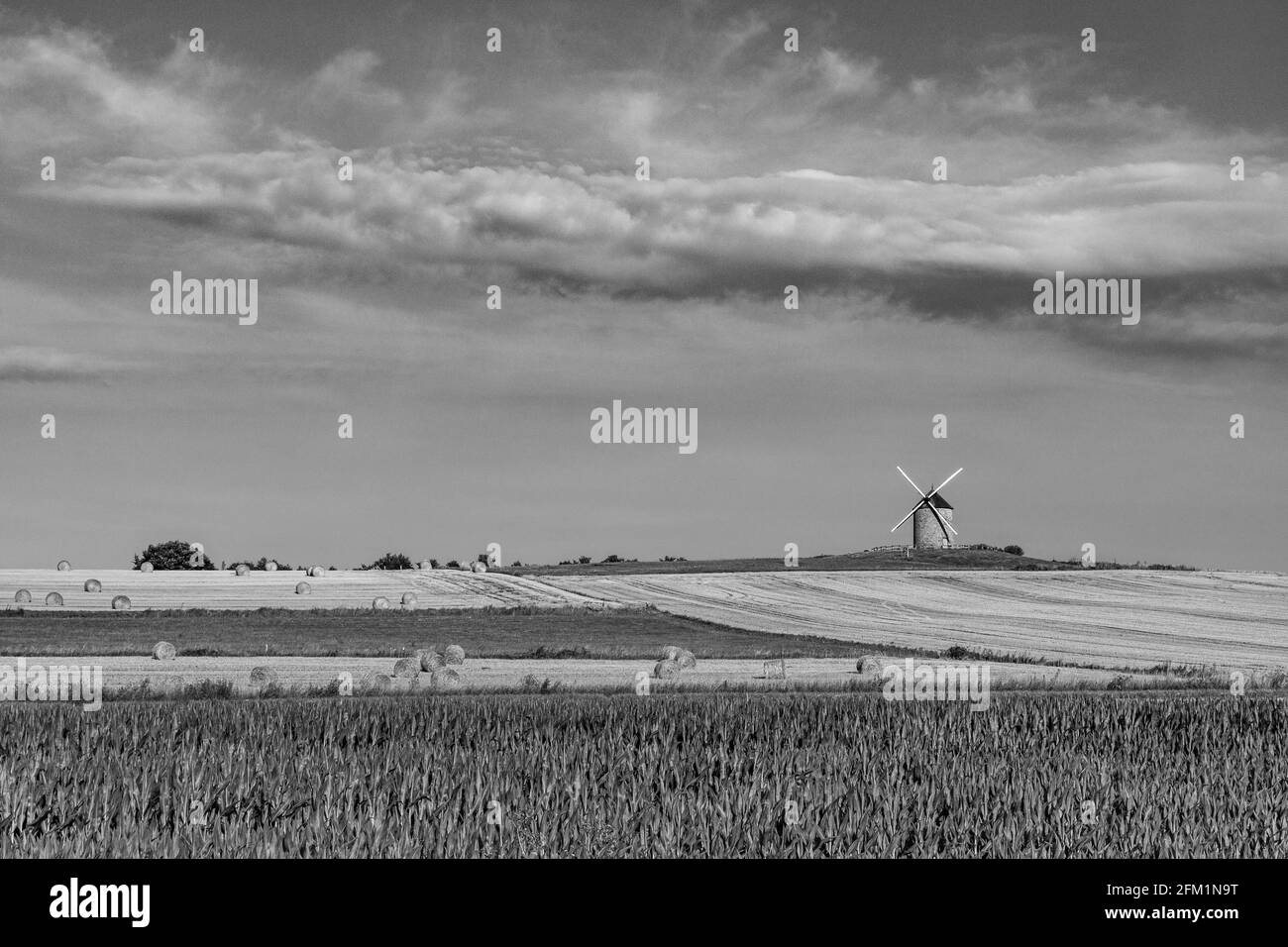Wind farming field Black and White Stock Photos & Images - Alamy