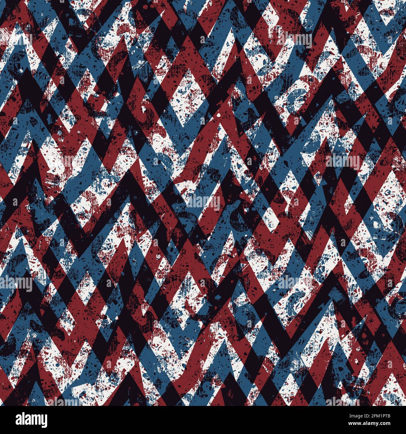 Seamless chevron pattern in red blue black white Stock Photo - Alamy