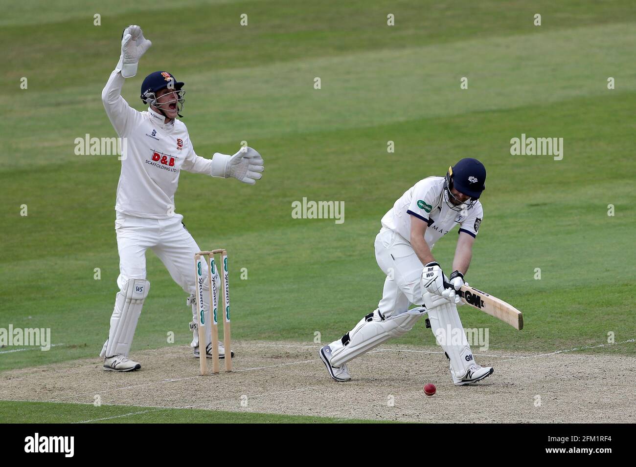 Will Buttleman of Essex appeals for the wicket of Adam Lyth during ...