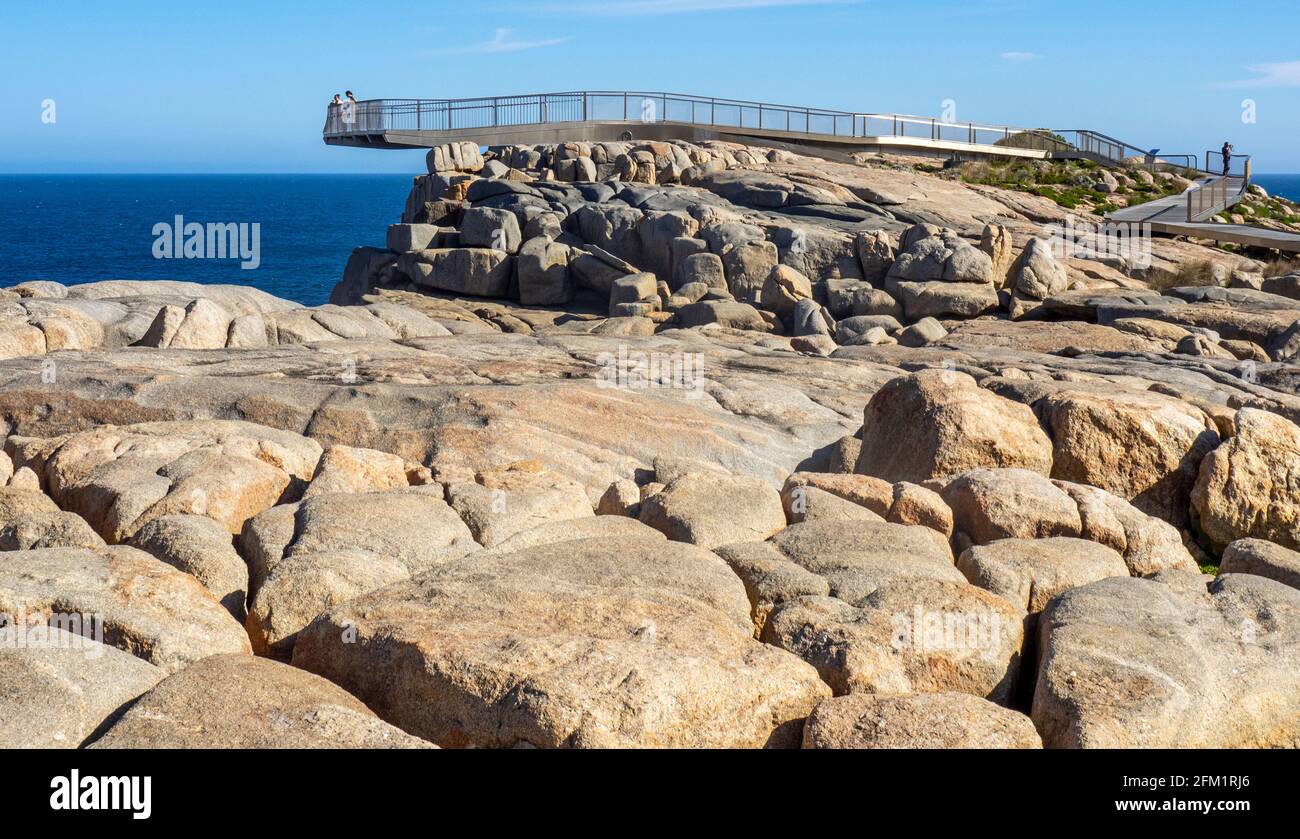 Tourists on stainless steel cantilevered viewing platform at The Gap ...