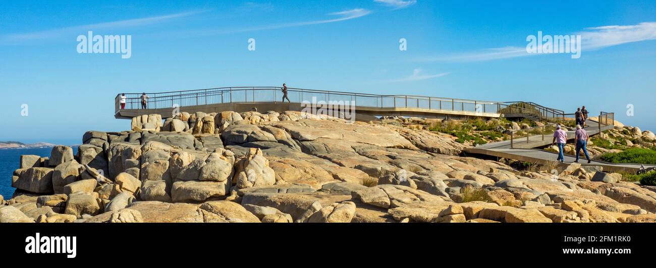 Tourists on stainless steel cantilevered viewing platform at The Gap ...