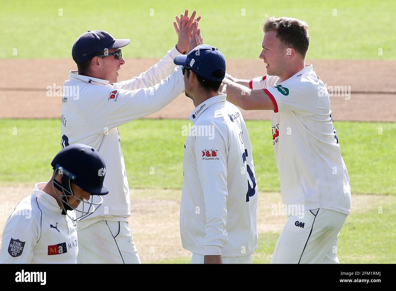 Sam Cook of Essex celebrates taking the wicket of Tom Kohler-Cadmore ...