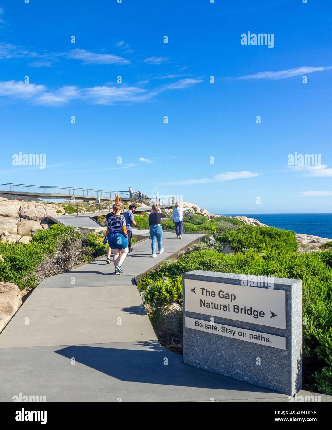 Sign to stainless steel cantilevered viewing platform at The Gap and ...