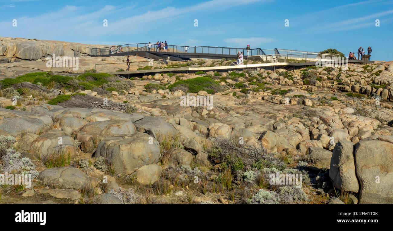Tourists on stainless steel cantilevered viewing platform at The Gap ...