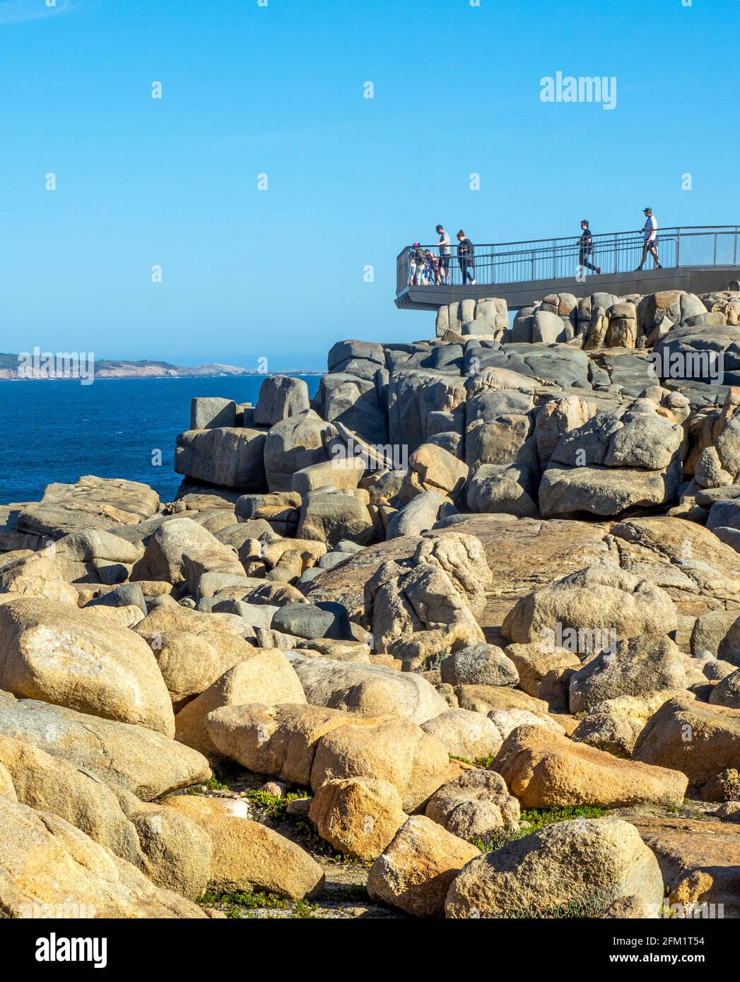 Tourists on stainless steel cantilevered viewing platform at The Gap ...