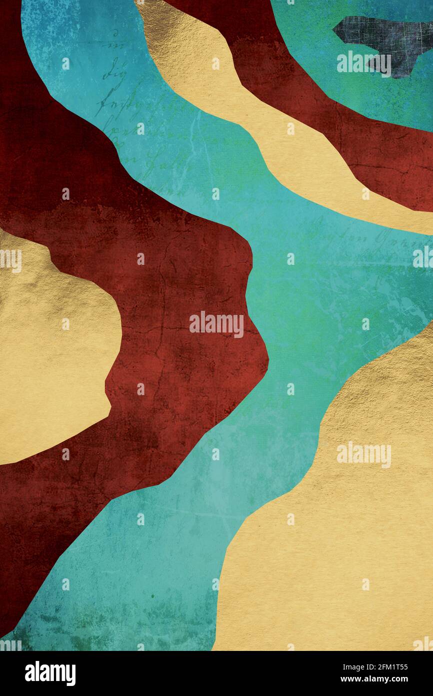 Abstract yellow, red and blue textured waves Stock Photo - Alamy