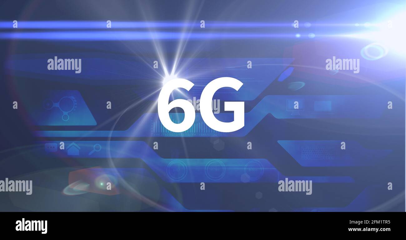 Animation 6g text glowing over hi-res stock photography and images - Alamy