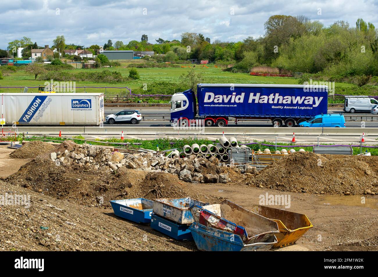 Slough, Berkshire, UK. 4th May, 2021. The M4 is being upgraded to a ...