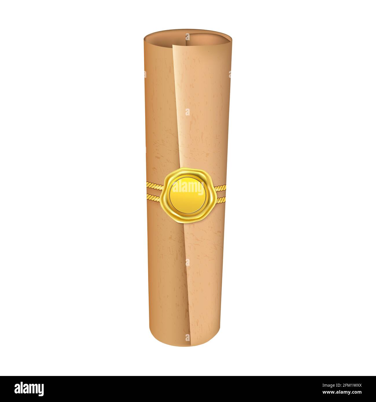 Vector design element.Antique scroll of parchment paper with stamp ...