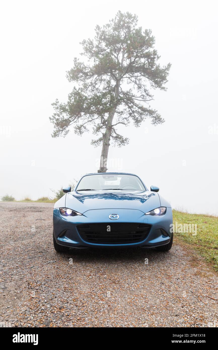Front view of a new, blue 2020 Mazda MX-5 Miata GT RF Stock Photo - Alamy