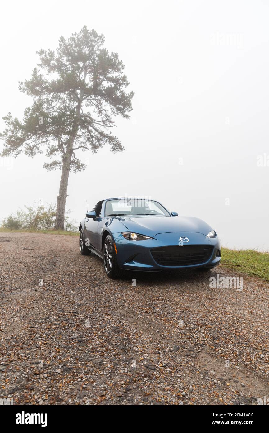 Front view of a new, blue 2020 Mazda MX-5 Miata GT RF Stock Photo - Alamy