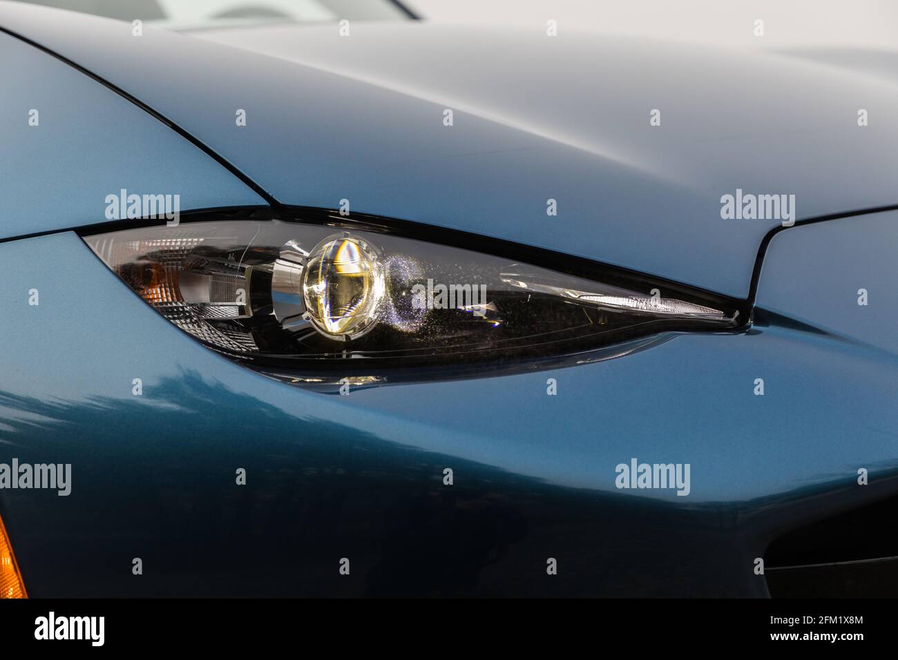 Front view of a new, blue 2020 Mazda MX-5 Miata GT RF Stock Photo - Alamy