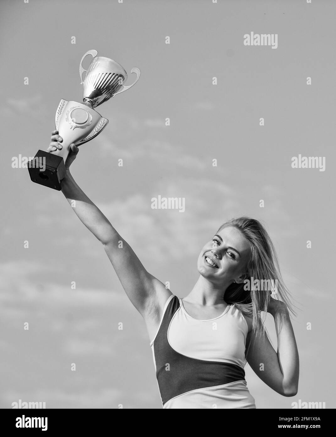 Winning and celebrating her gold medal win Black and White Stock Photos ...