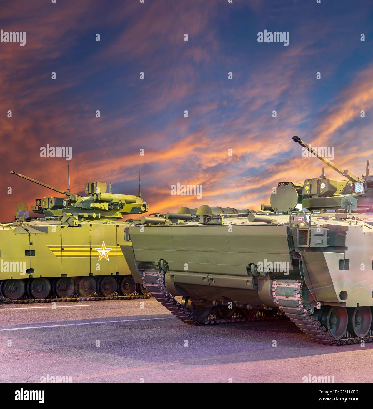 Russian modern weapons at night against the sky, Russia Stock Photo - Alamy